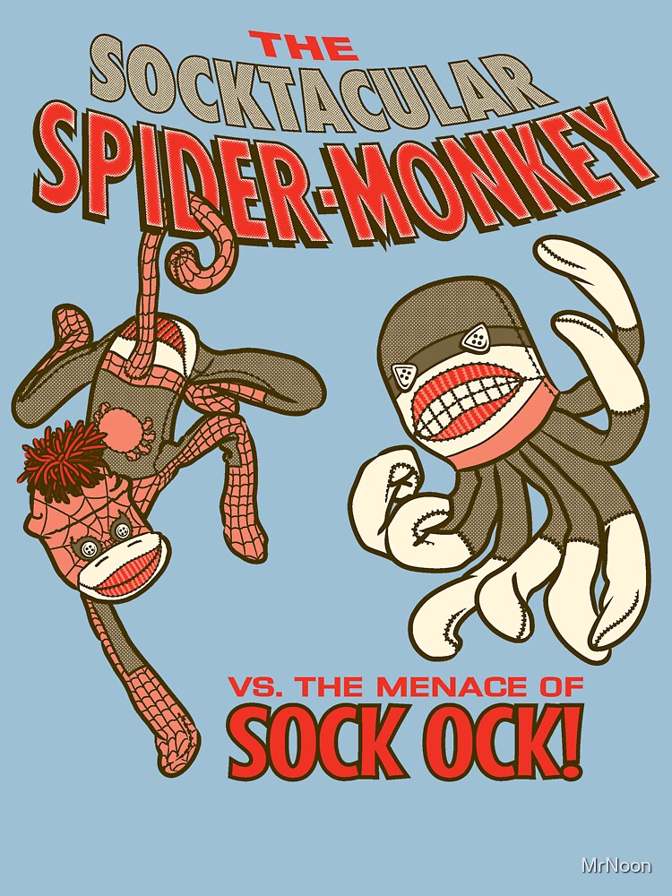 "Socktacular Spider-Monkey" T-shirt for Sale by MrNoon | Redbubble ...