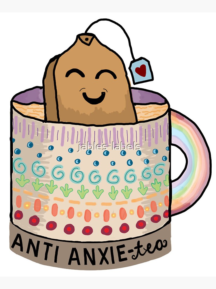 "Anti-Anxietea" Sticker for Sale by jables-labels | Redbubble