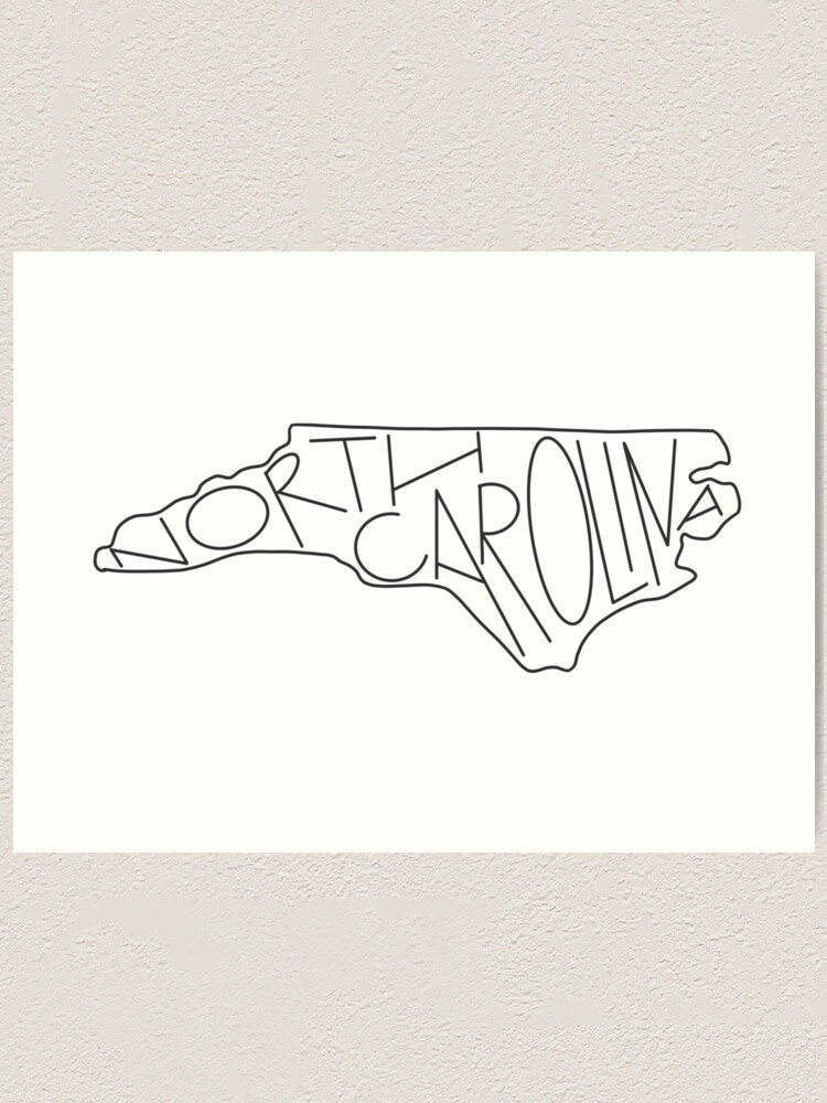 "North Carolina Lettering State Outline" Art Print by charlott3web ...