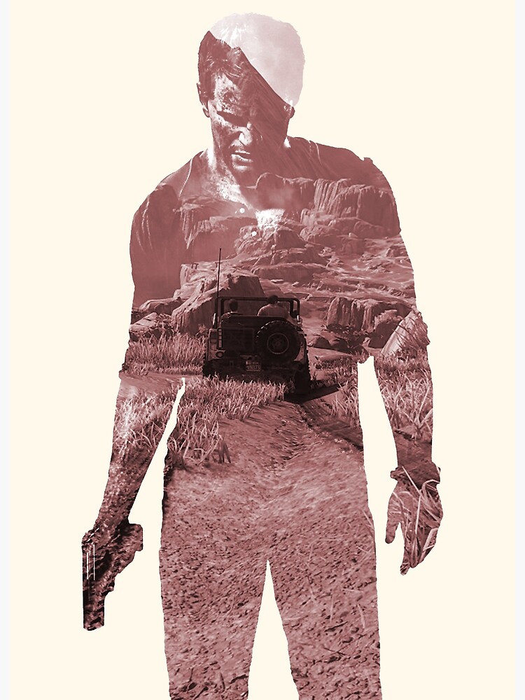 "Nathan Drake Uncharted Red" Poster by Savleub | Redbubble