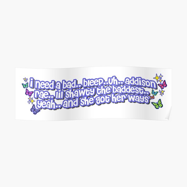 "Addison Rae Sticker" Poster for Sale by bychloedavies | Redbubble