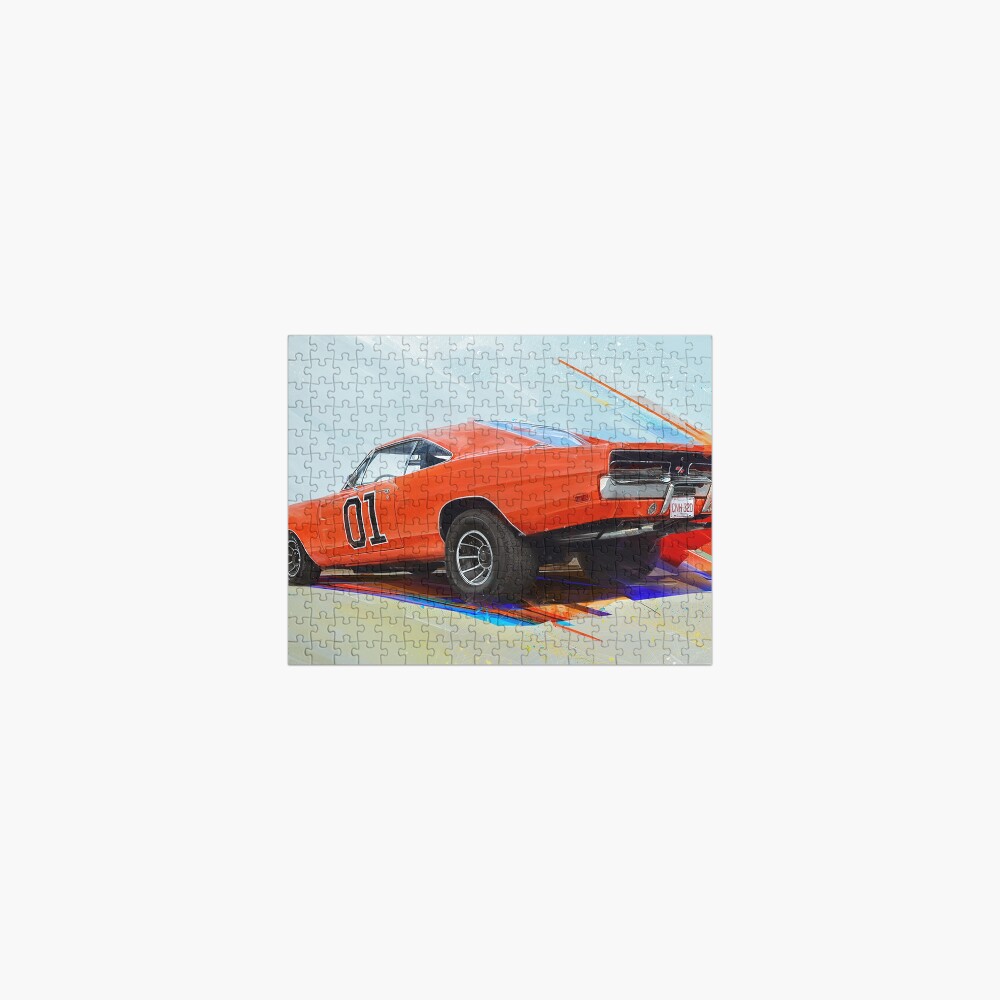 ""Classic Red Muscle" Car Enthusiast" Jigsaw Puzzle for Sale by ...