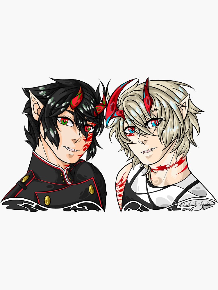 "Demon Duo - Mikayuu" Sticker by Novaraii-Arts | Redbubble