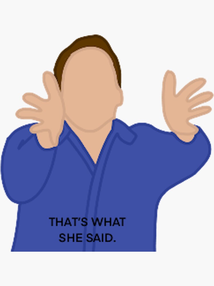 "that's what she said cartoon" Sticker for Sale by josdaly23 | Redbubble