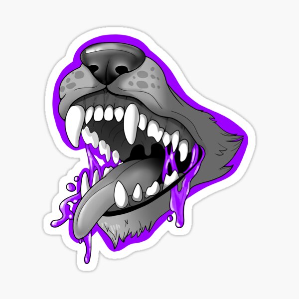 "Purple Maw" Sticker for Sale by ashwolves5 | Redbubble