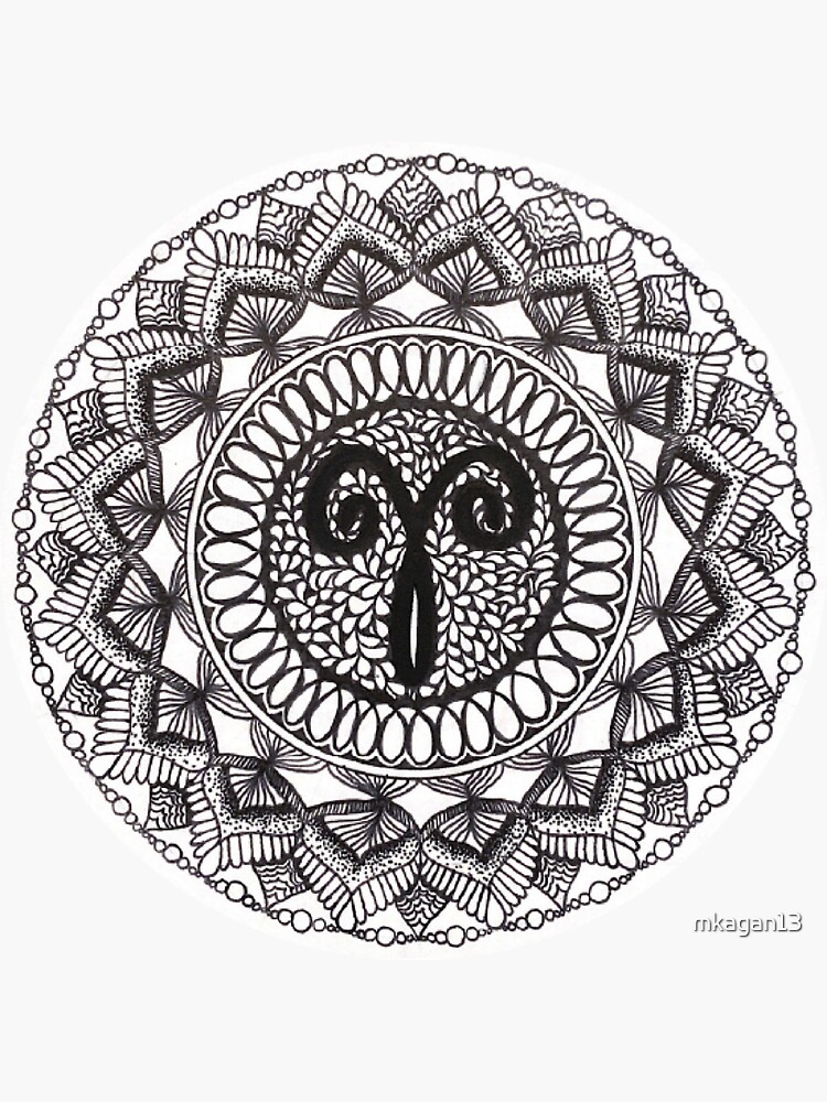 "Aries Zodiac Mandala" Sticker by mkagan13 | Redbubble