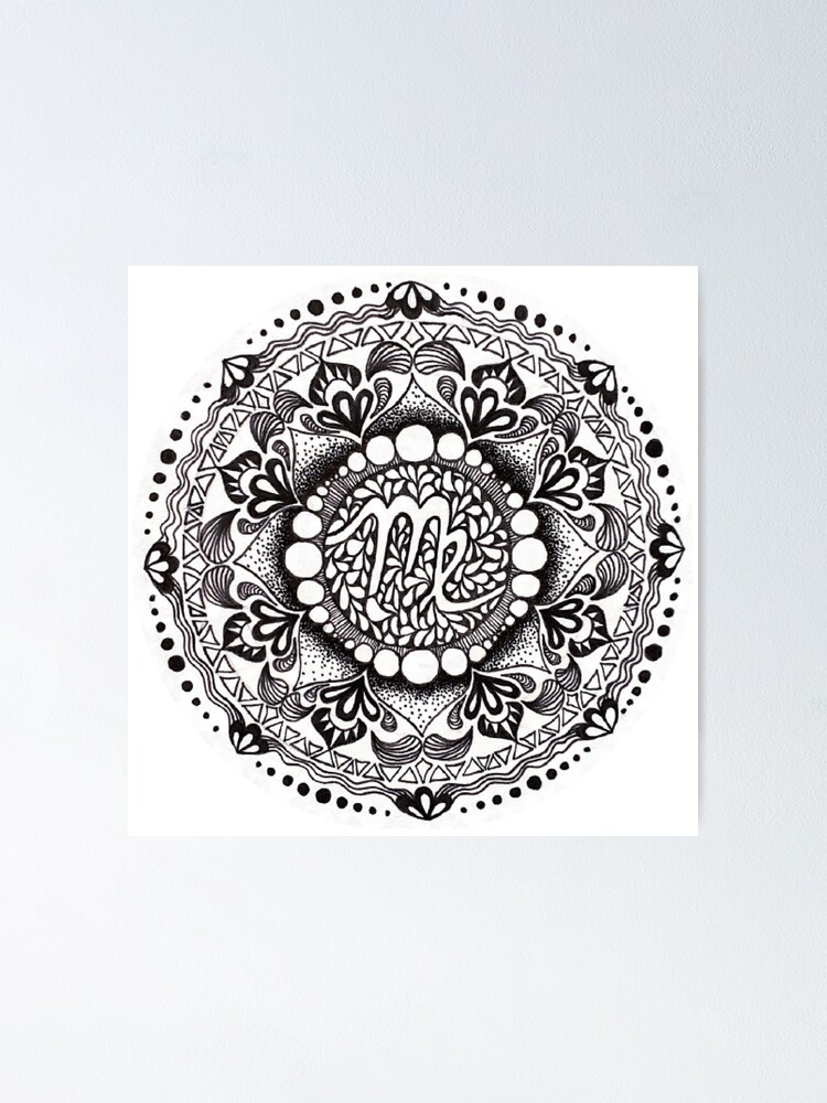 "Virgo Zodiac Mandala" Poster by mkagan13 | Redbubble