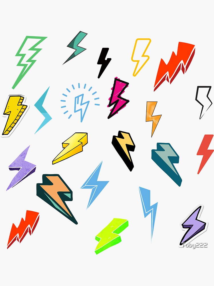 "Just for Fun - Lightning Bolts" Sticker for Sale by Toby222 | Redbubble