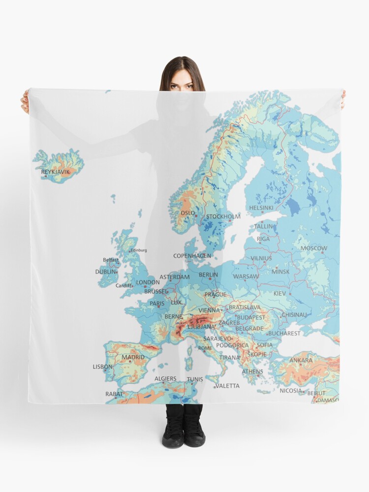 Physical Map Of Europe Rivers Only