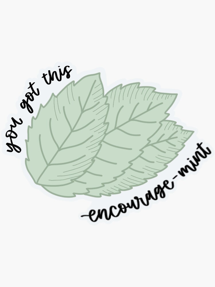 "encourage-mint sticker" Sticker for Sale by emmaxchi | Redbubble