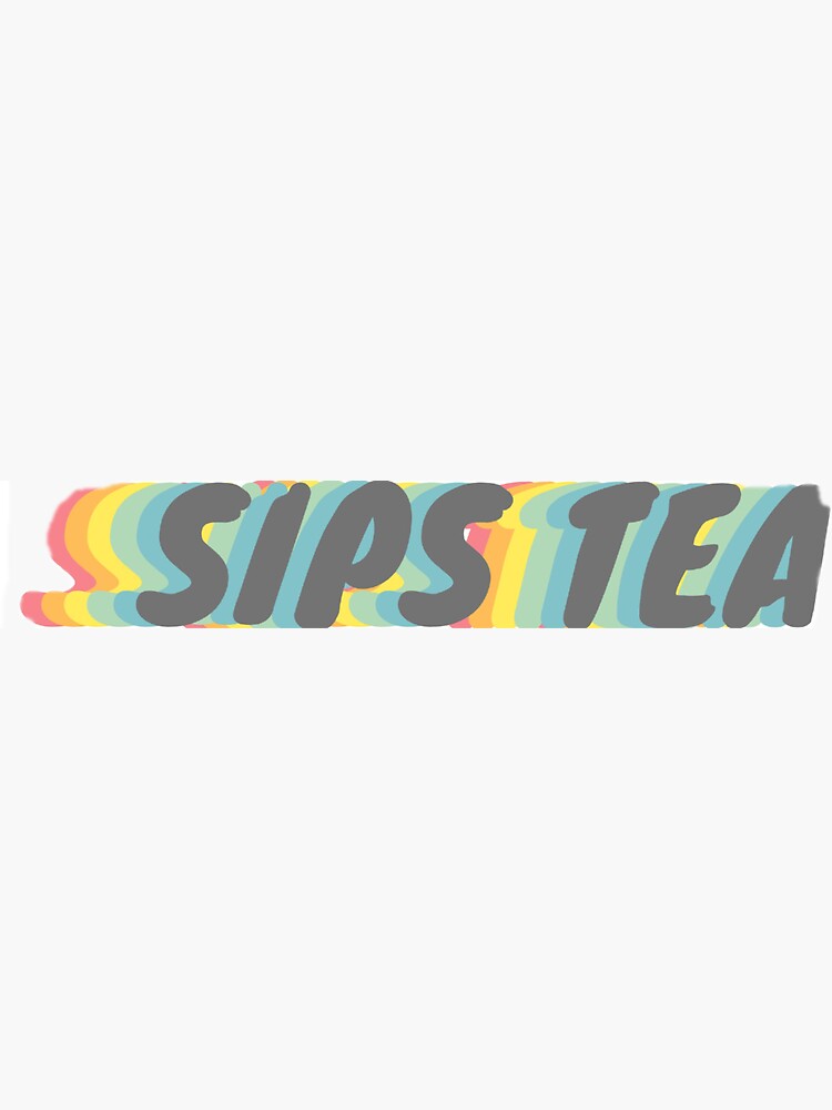 "sips tea in rainbow" Sticker for Sale by zabbbrina | Redbubble