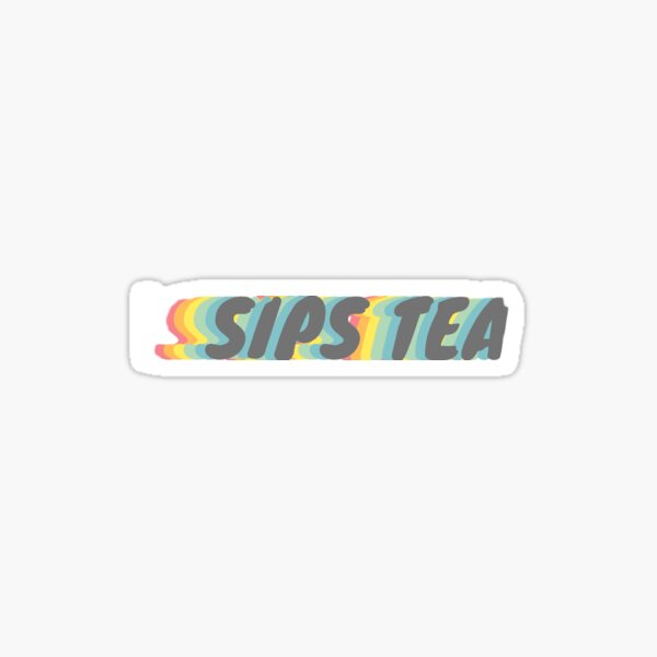 "sips tea in rainbow" Sticker for Sale by zabbbrina | Redbubble