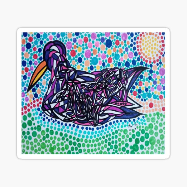 "Funky Duck" Sticker by Pjohnstonesart | Redbubble