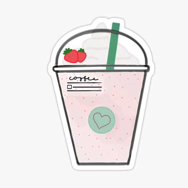 "Strawberry Frappuccino" Sticker for Sale by TillyToc | Redbubble