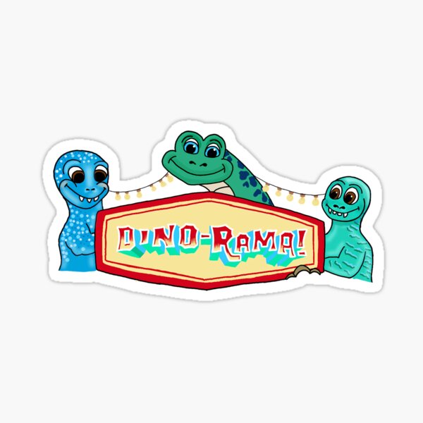 "Dino-Rama ft. Chester and Hester" Sticker for Sale by LakenAlexander ...