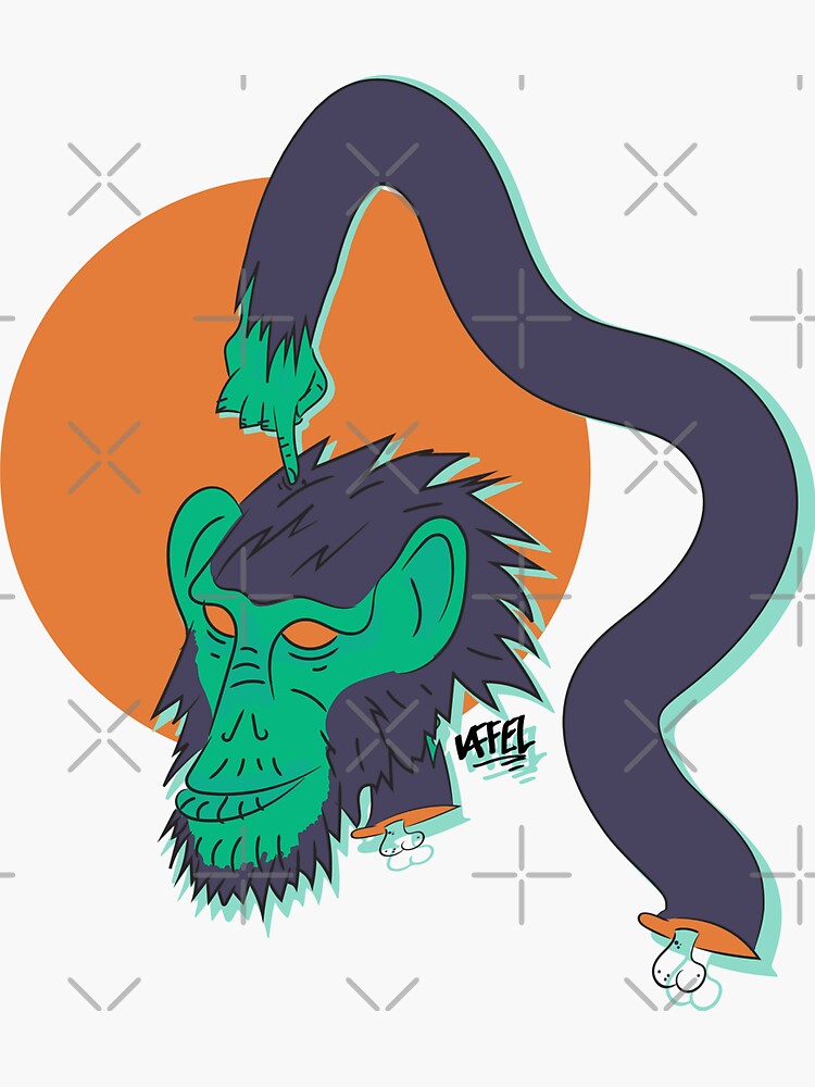 "Monkey Scratch" Sticker by Vaffel | Redbubble
