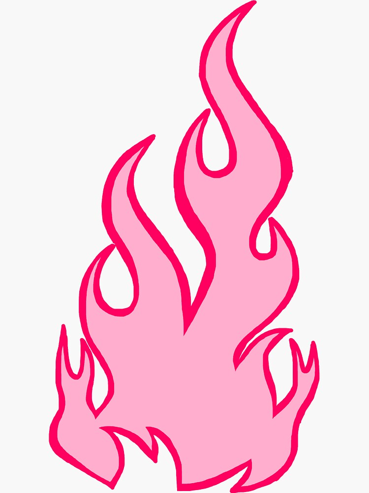 "Pink Flame" Sticker for Sale by noitsamy | Redbubble