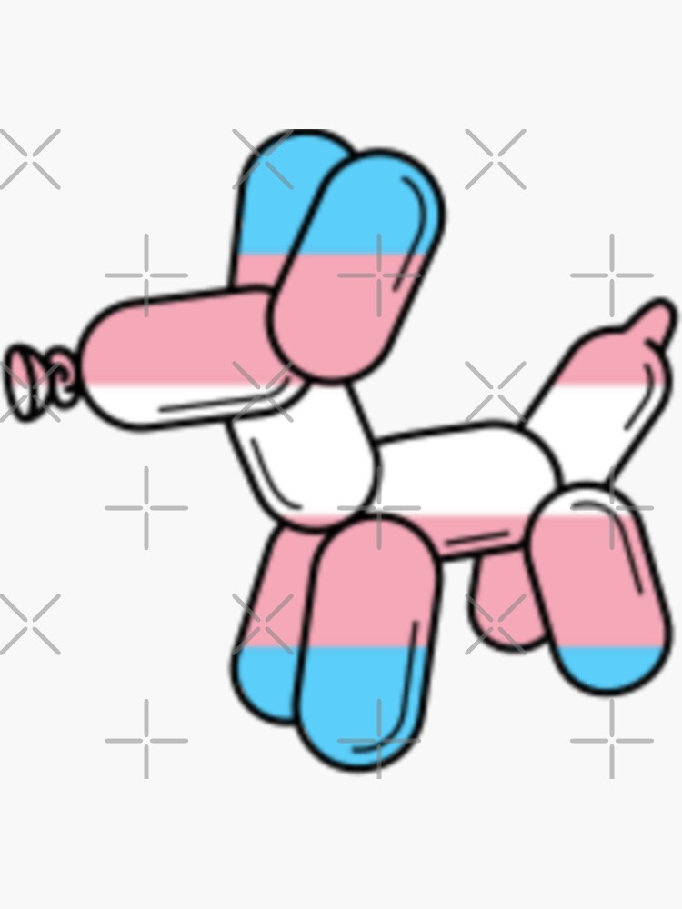 "Trans Pride Dog Balloon Art" Sticker for Sale by kumohxntai | Redbubble