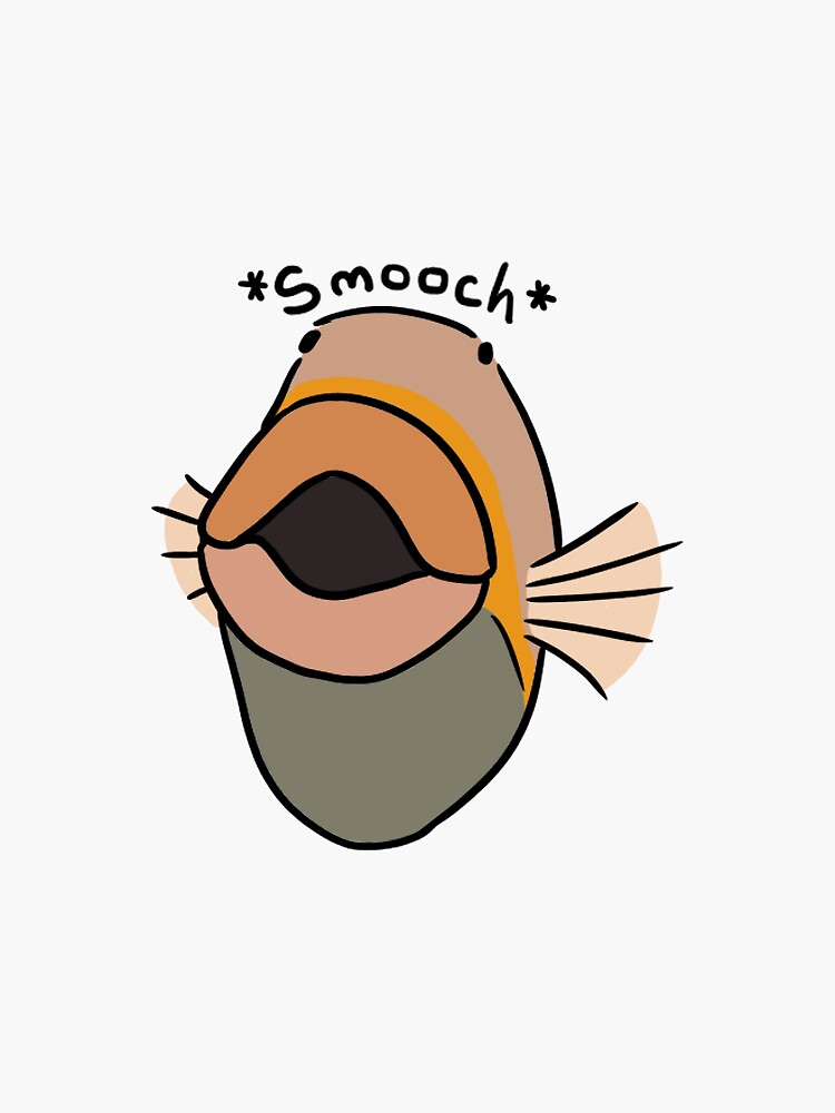 "Smooch fish" Sticker by cautiousyimi | Redbubble