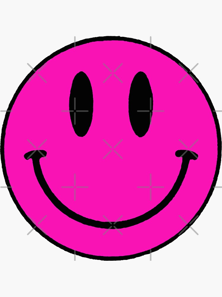 "Hot Pink Smiley Face" Sticker for Sale by laurensiegel8 | Redbubble