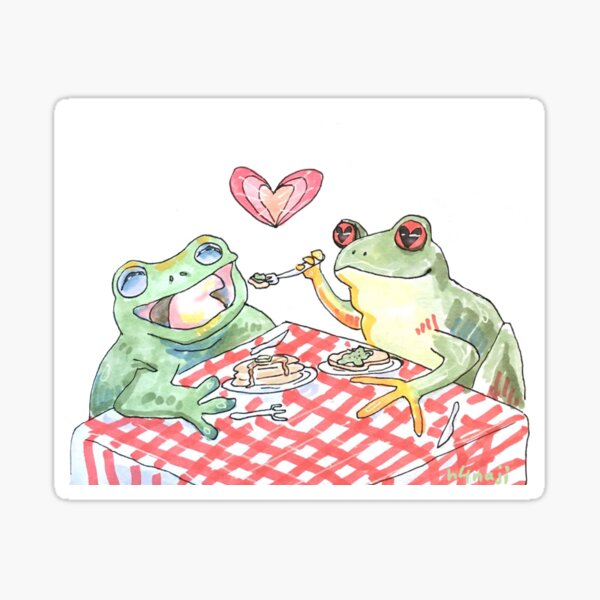 "frog date" Sticker by h4naji | Redbubble