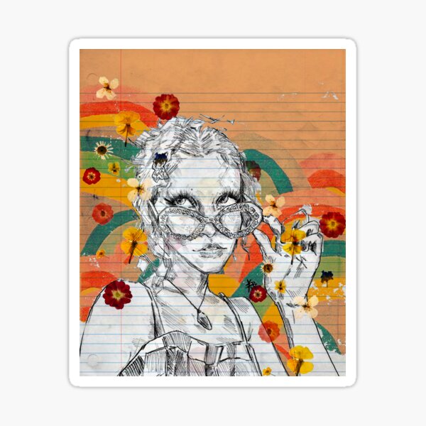 "Chloe Moriondo Flower Art ORANGE" Sticker for Sale by gohan-bubbles ...