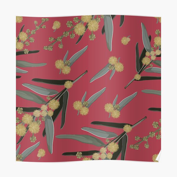 "Wattle Pattern - Vintage Colour Palette" Poster by sketchbookjo ...