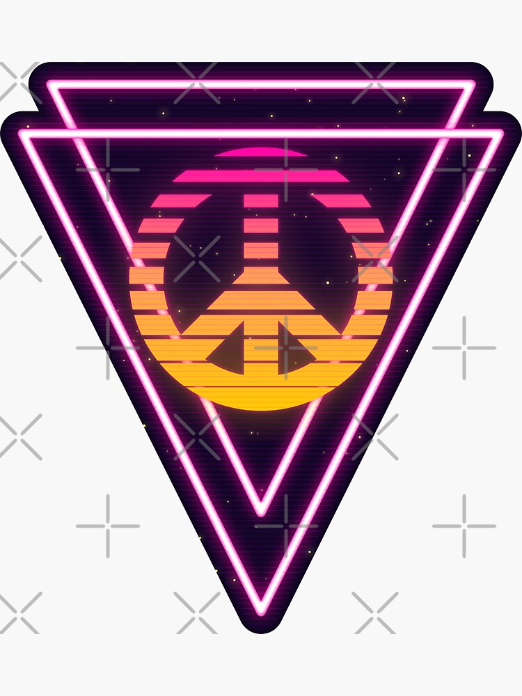 "Vaporwave Peace Sign" Sticker by LipstickChick | Redbubble