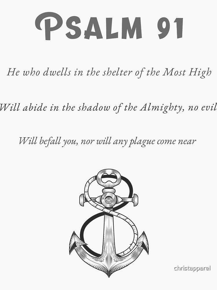 "Psalm 91 design" Sticker by christapparel | Redbubble