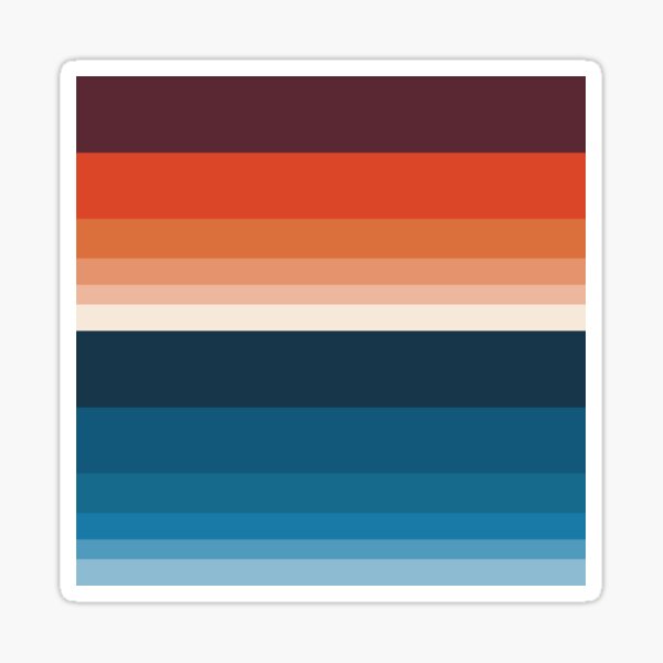 "HORIZON STRIPE IN ORANGE & BLUE" Sticker by STUDIOFLOW | Redbubble