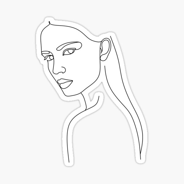 "girl drawing line art" Sticker for Sale by OneLinePrint | Redbubble