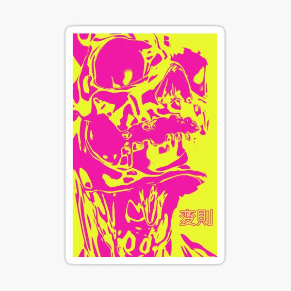 "Sludge Skull (Yellow/Pink)" Sticker for Sale by anomalydesign | Redbubble