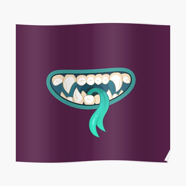 "Scary Monster Mouth Teeth Horror Halloween Tongue 1" Poster by noirty ...