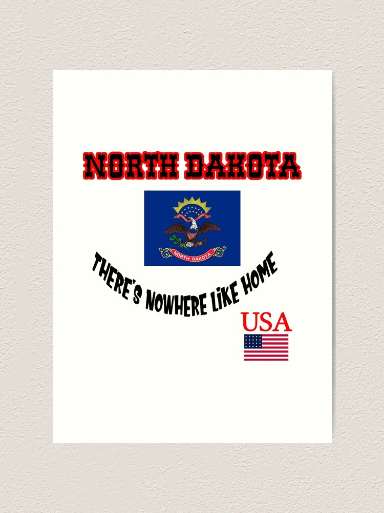 "North Dakota There's Nowhere Like Home Usa Flag Favorite State Workout ...