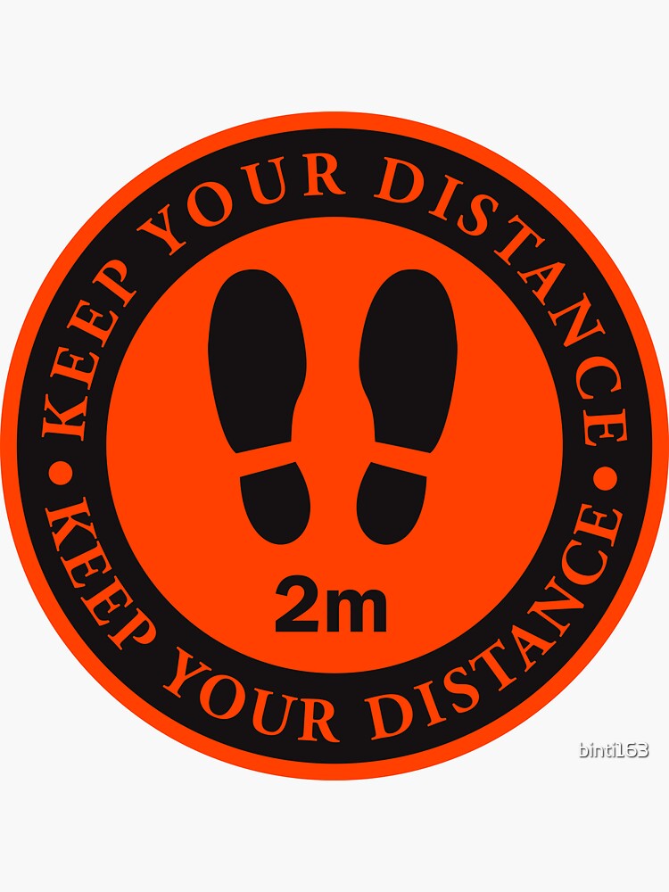 "2m keep your distance" Sticker by binti163 | Redbubble