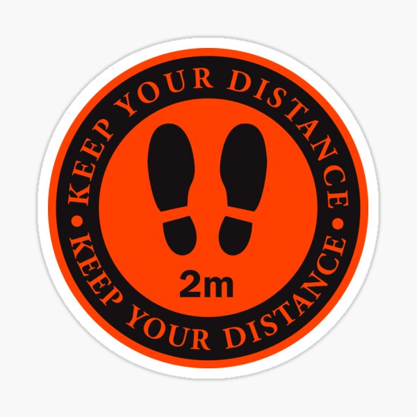 "2m keep your distance" Sticker by binti163 | Redbubble