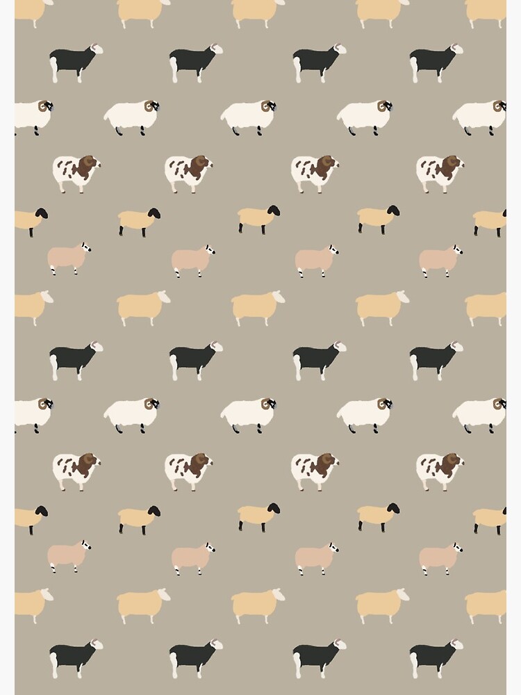 "Sheep Breed Patterned Print - Beige" Spiral Notebook for Sale by ...