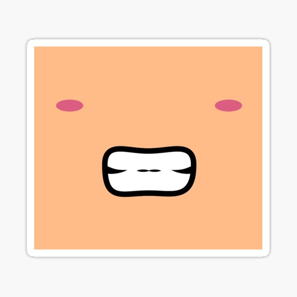 "Cartoon Face Expression Emotion Mouth Grunt" Sticker for Sale by ...