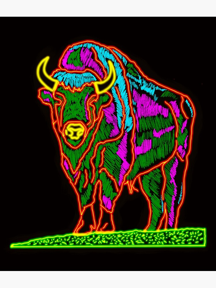 "Neon American Buffalo " Poster for Sale by mrahgazi | Redbubble