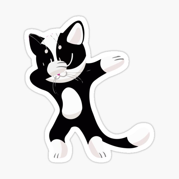 "cute animal doing dabbing: cute cat dancing" Sticker for Sale by ...