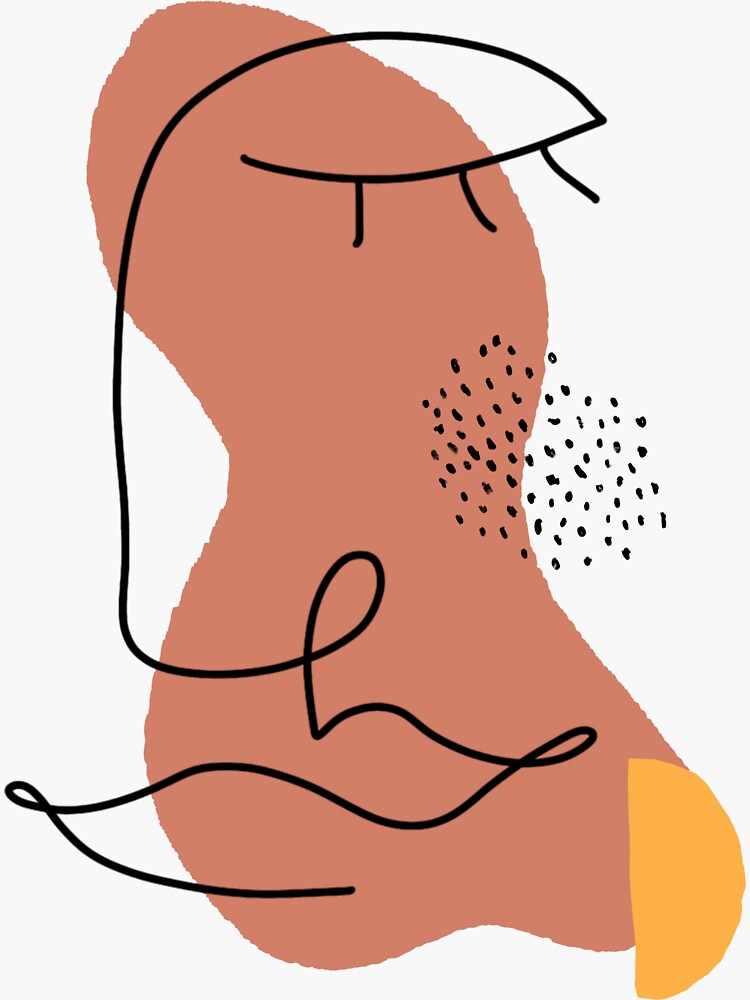 "Minimalist abstract line art" Sticker for Sale by clapin123 | Redbubble