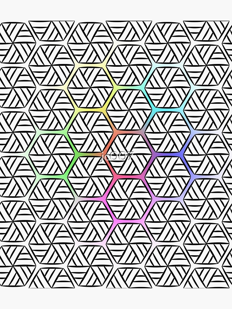 "Hectagon-triangle - white" Sticker for Sale by jc007 | Redbubble
