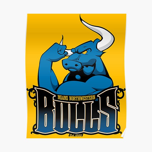 "Miami Northwestern Bulls" Poster for Sale by HBCUPride | Redbubble