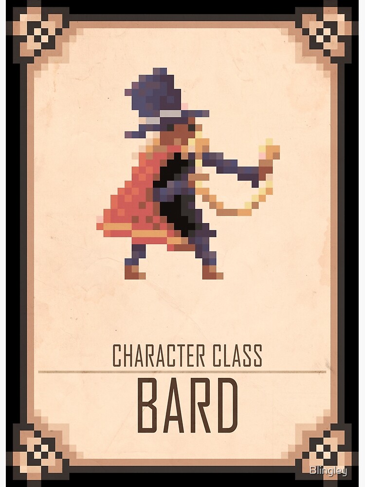 "Character Class: Bard Pixel Art Retro Poster" Poster for Sale by ...