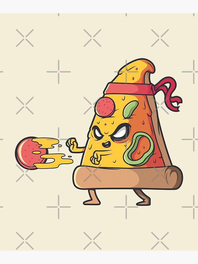 "Red Pizza Fighter | Angry Karate Pizza " Poster for Sale by kindxinn ...