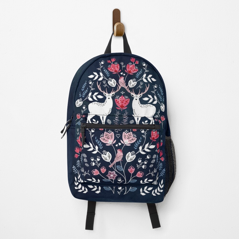 "Scandinavian deer navy blue" Backpack for Sale by adenaJ | Redbubble