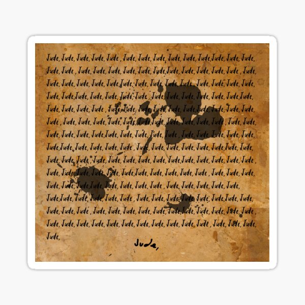 "Jude, Jude, Jude, Jude" Sticker for Sale by Shyannegarland | Redbubble