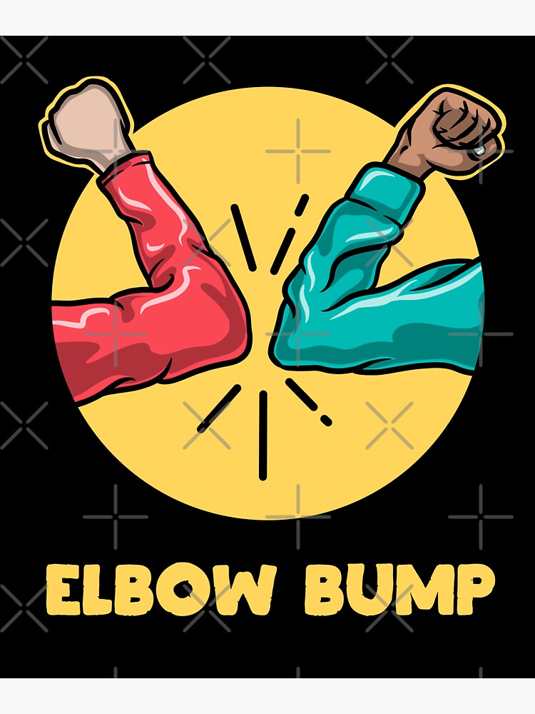 "Elbow Bump High Five New Normal Greeting Funny Gift" Sticker by Teeleo ...