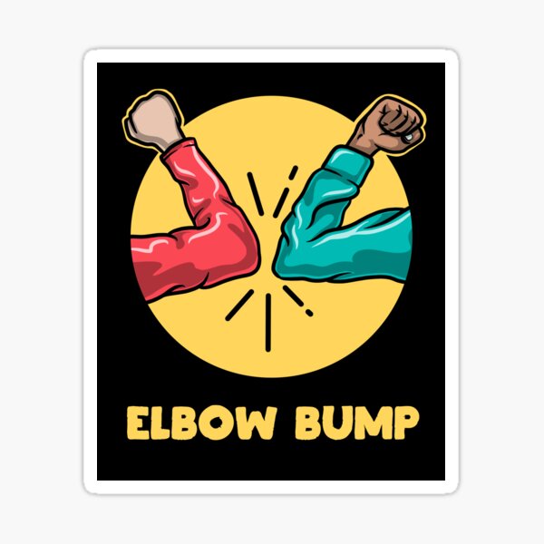 "Elbow Bump High Five New Normal Greeting Funny Gift" Sticker by Teeleo ...