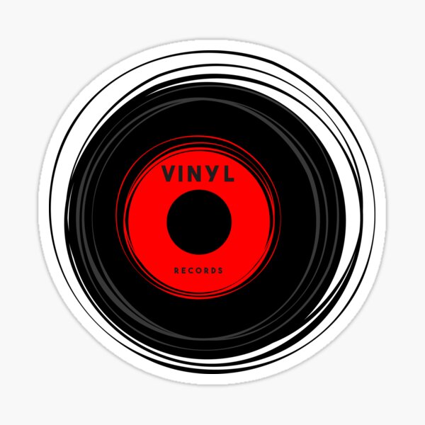 "Black and Red Vinyl Records Logo" Sticker for Sale by terra-cotta ...